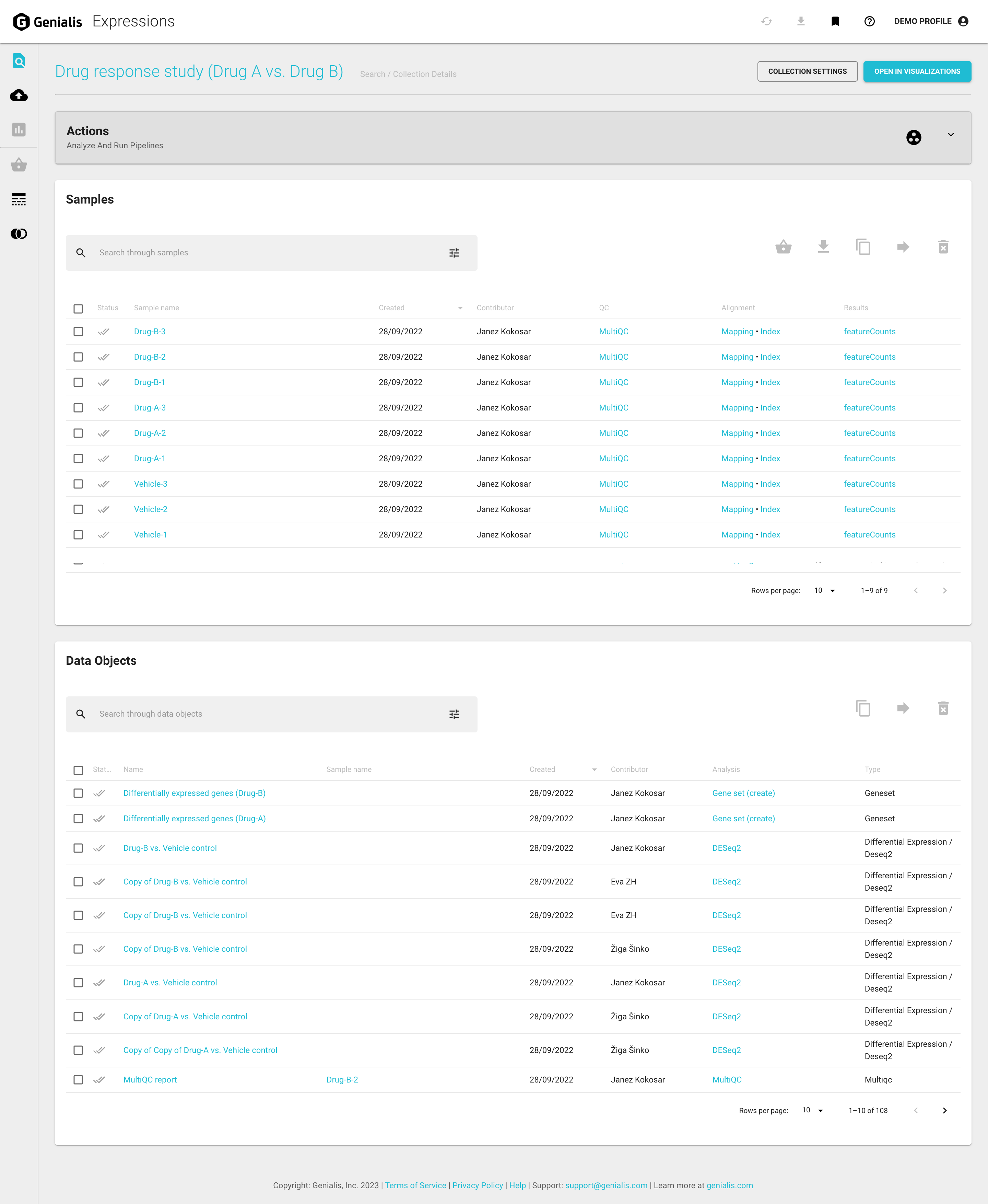 View Collection Details – Genialis Help Center